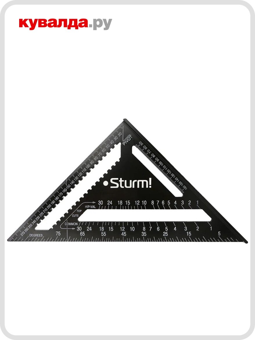 Угольник Sturm 2020-07-300 300мм, алюминиевый сплав, черная оксидация, белая