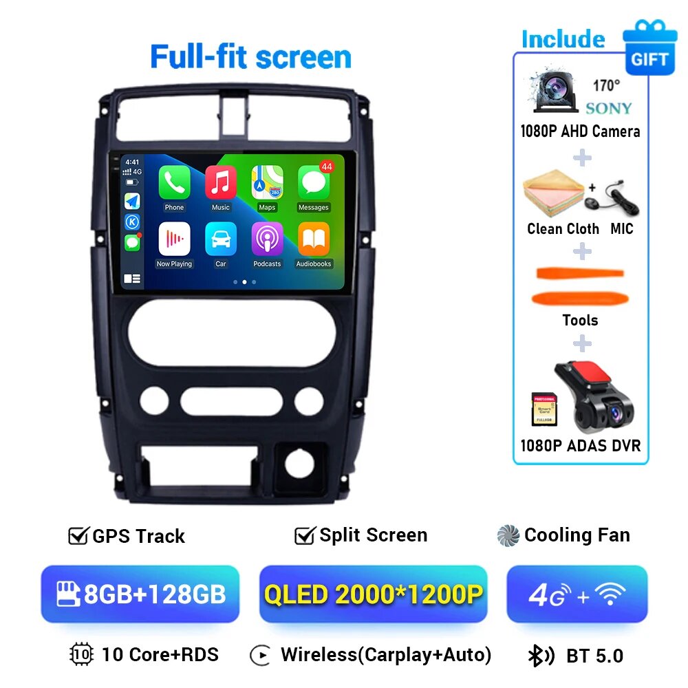 Автомобильное радио Android 15 Carplay для Suzuki Jimny 3 2005-2016 2017 2018 2K 8G-128G CAM DVR