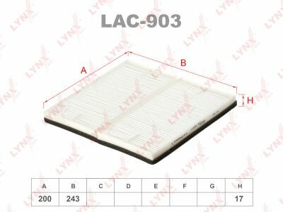 LYNXauto Фильтр салона опель агила / OPEL AGILA 2000-2007, сузуки вагон р солио / SUZUKI WAGON R SOLIO 2004-2008 LAC903