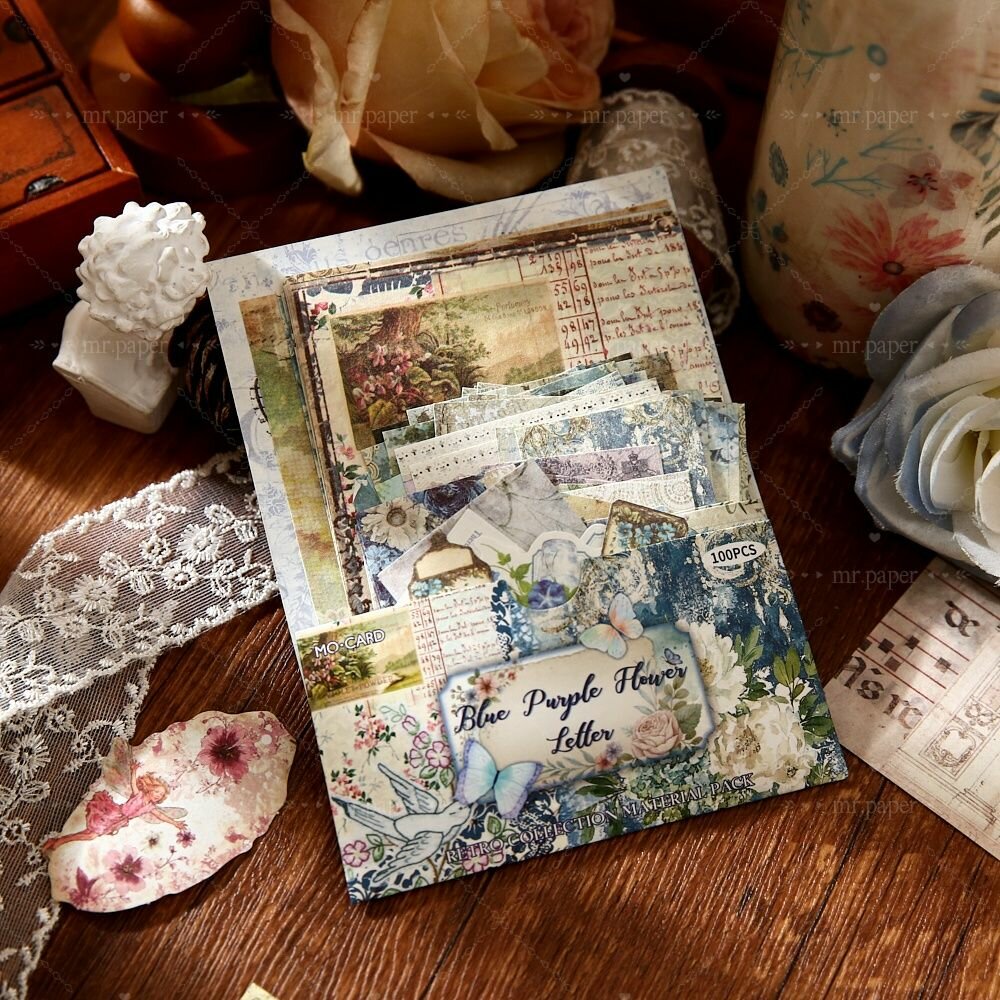 Mr.Paper, 100 листов/пачка, цветочная тематика, может украсить блокноты, открытки, фотоальбомыНабор стикеров