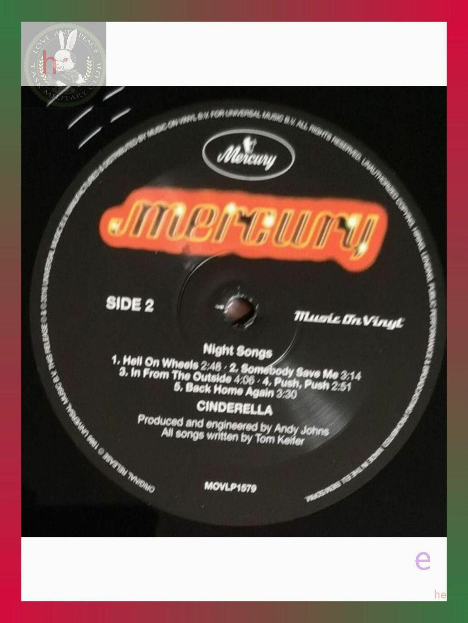 Виниловая Пластинка Cinderella - Night Songs Vinyl, LP, Album, Reissue SS