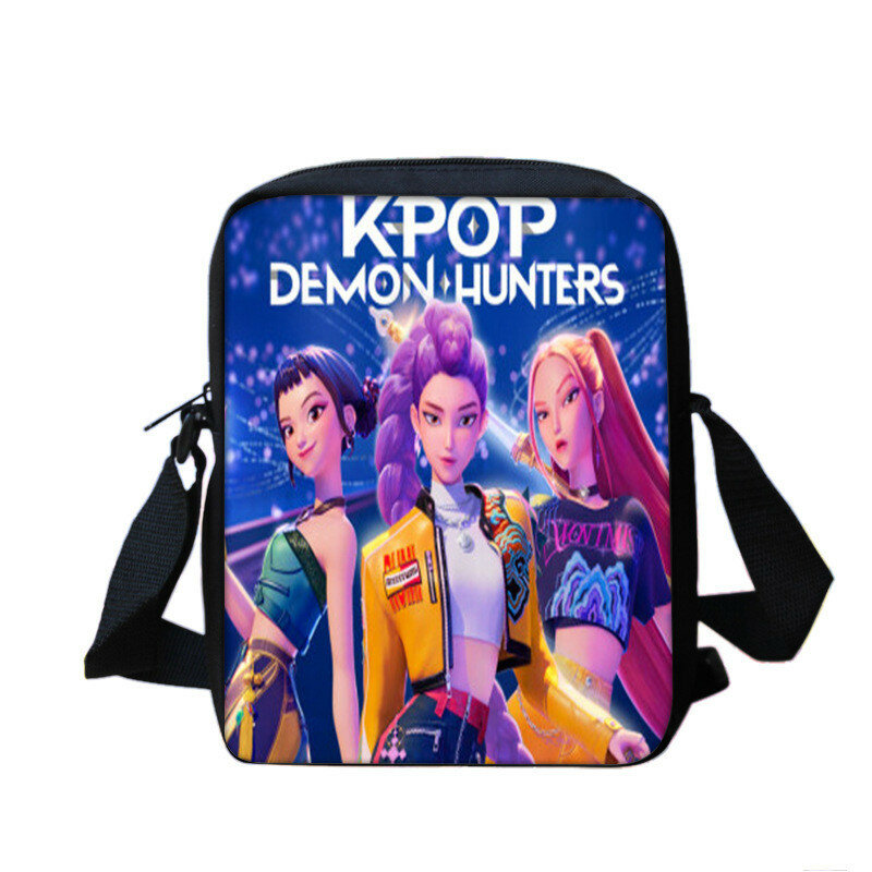 Сумка через плечо kpop demon hunters из прочного материала для подростков ежедневное использование стиль 25