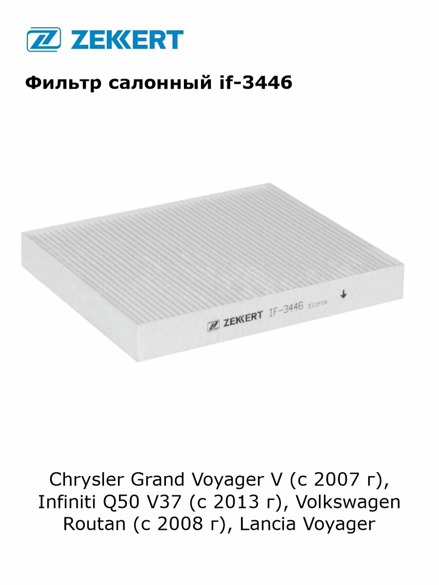 Фильтр салонный для Chrysler Grand Voyager V (с 2007 г), Infiniti Q50 V37 (с 2013 г), Volkswagen Routan (с 2008 г), Lancia Voyager арт if-3446