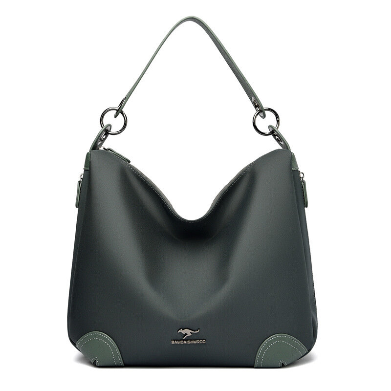 Женская сумка через плечо большой вместимости, сумка через плечо с двойным ремнем на цепочке и боковой молнией, портативная сумка для мамы, темпераментная сумка через плечо