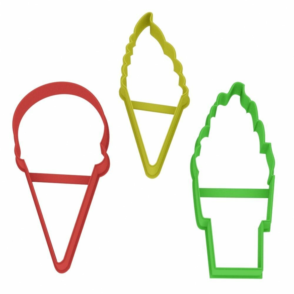 Формочки для печенья и пряников Мороженое, набор 3 шт.