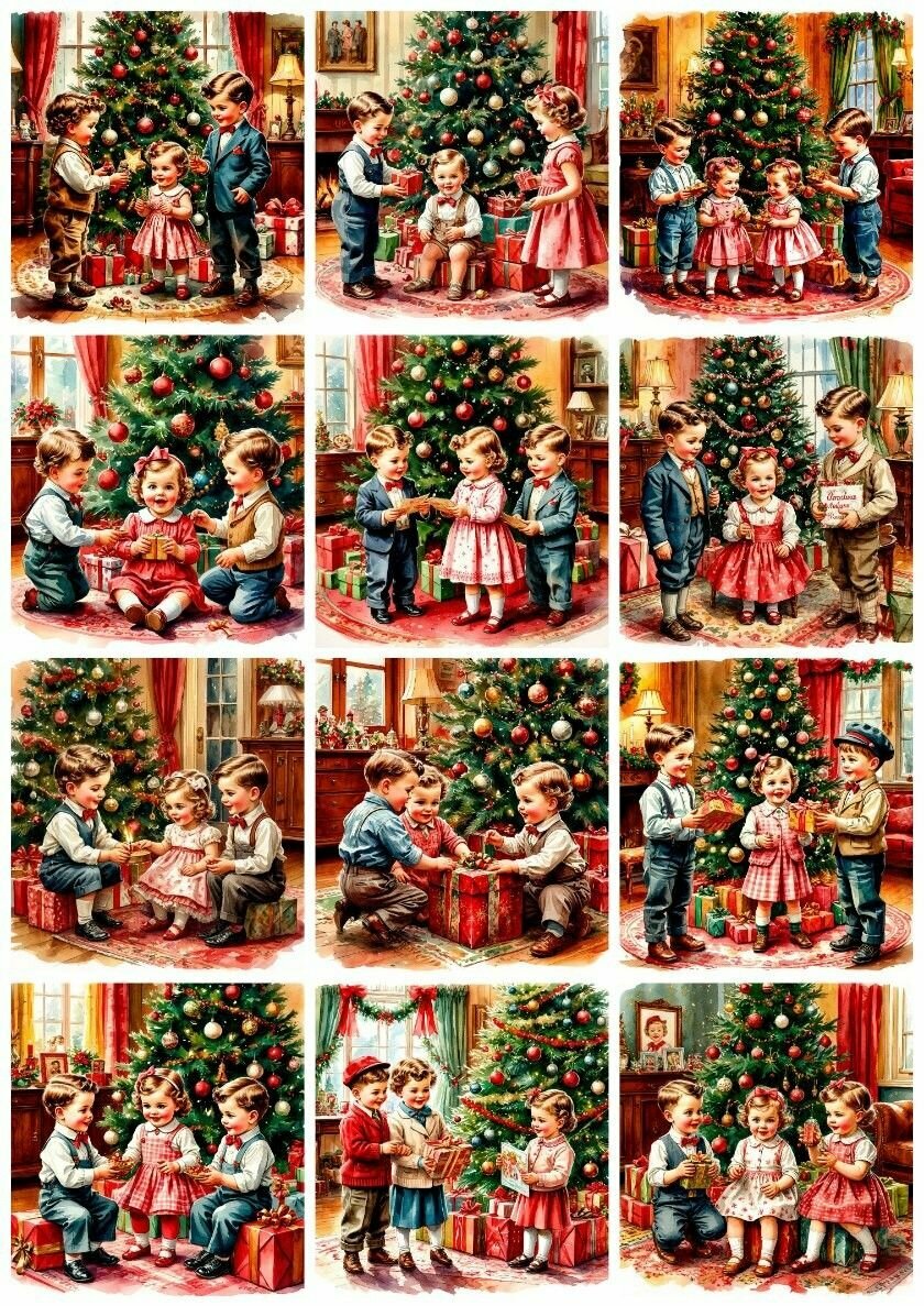 Водорастворимые картинки для мыла "Ретро-детки" А4