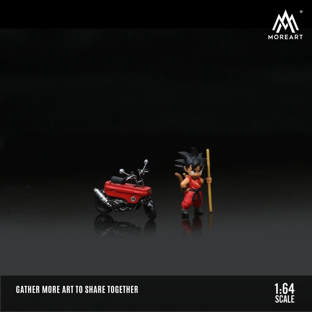 MoreArt 1:64 Мотоцикл Сунь Укуна (Son Goku) Коллекционная смоляная фигурка для диорам, миниатюрный декор