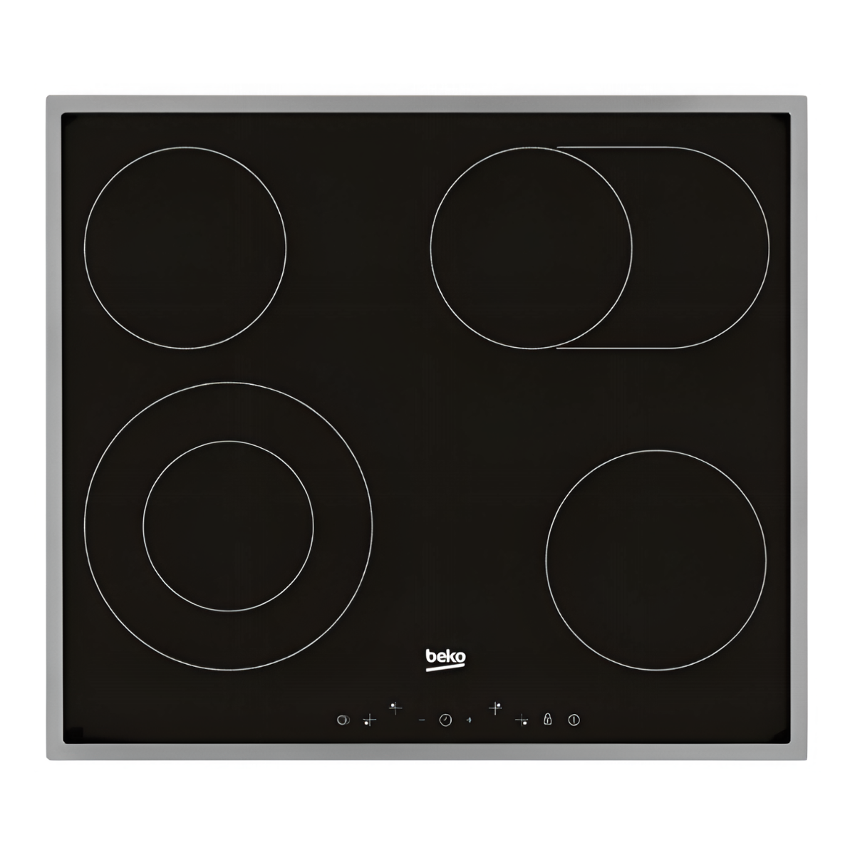 Встраиваемая варочная поверхность Beko HIC 64403 T, черная, мощность 6900Вт, 4конфорки, стеклокерамика