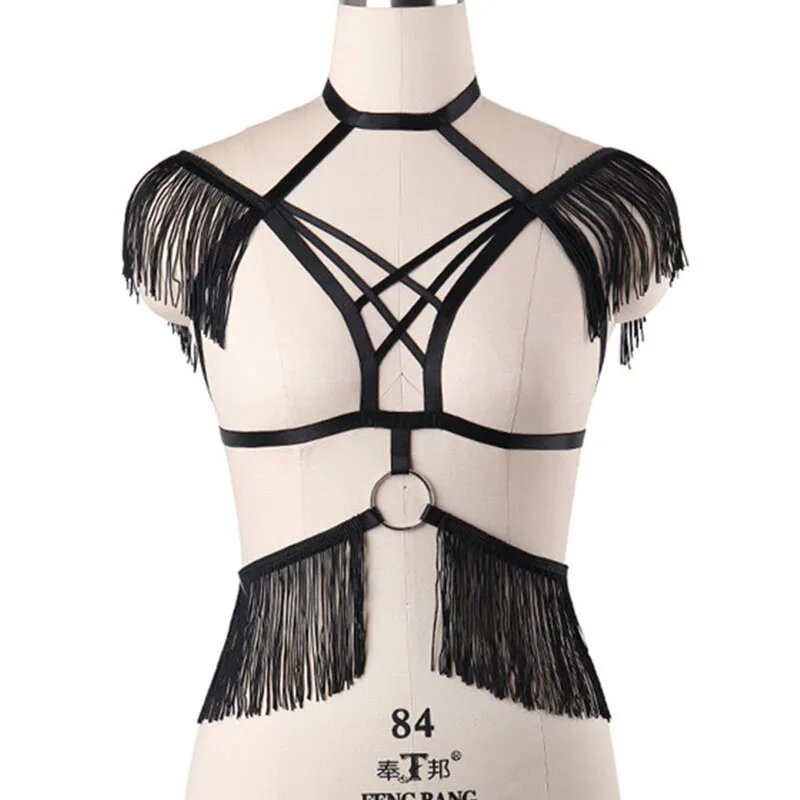 Красные подвязки, пояс для тела, бондаж, чулки, пояс для подтяжек, эластичный регулируемый ремень, нижнее белье, готическая фетиш-танцевальная одежда