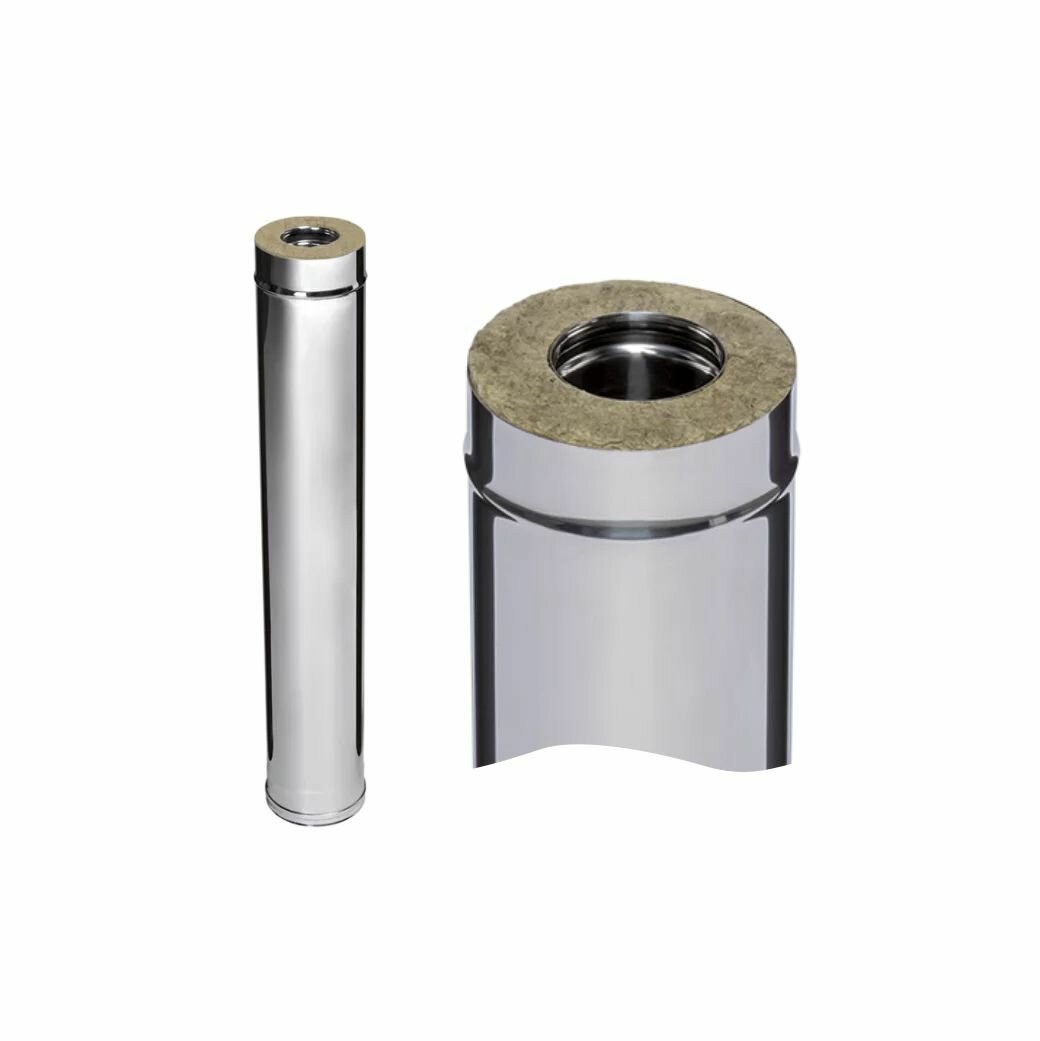 Сэндвич-дымоход К ф115/200 мм 1,0 м (нерж0,8мм/нерж)