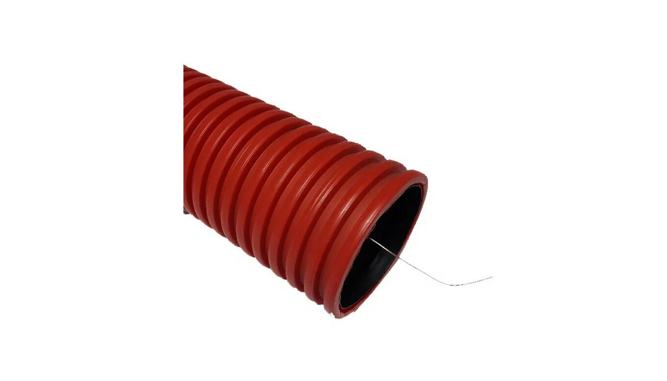 Труба двустенная гофрированная ПНД/ПВД d160/140,2 мм SN4 с протяжкой бухта 50 м