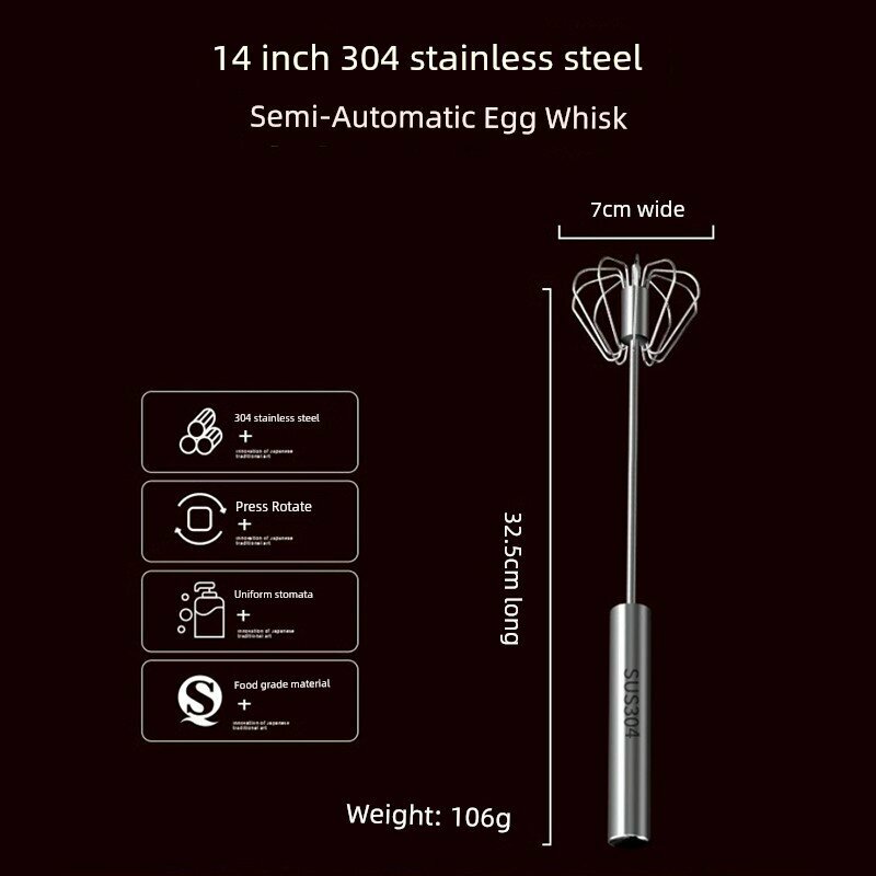 Полуавтоматический миксер для взбивания яиц из нержавеющей стали 304, небольшой бытовой миксер для взбивания сливок,