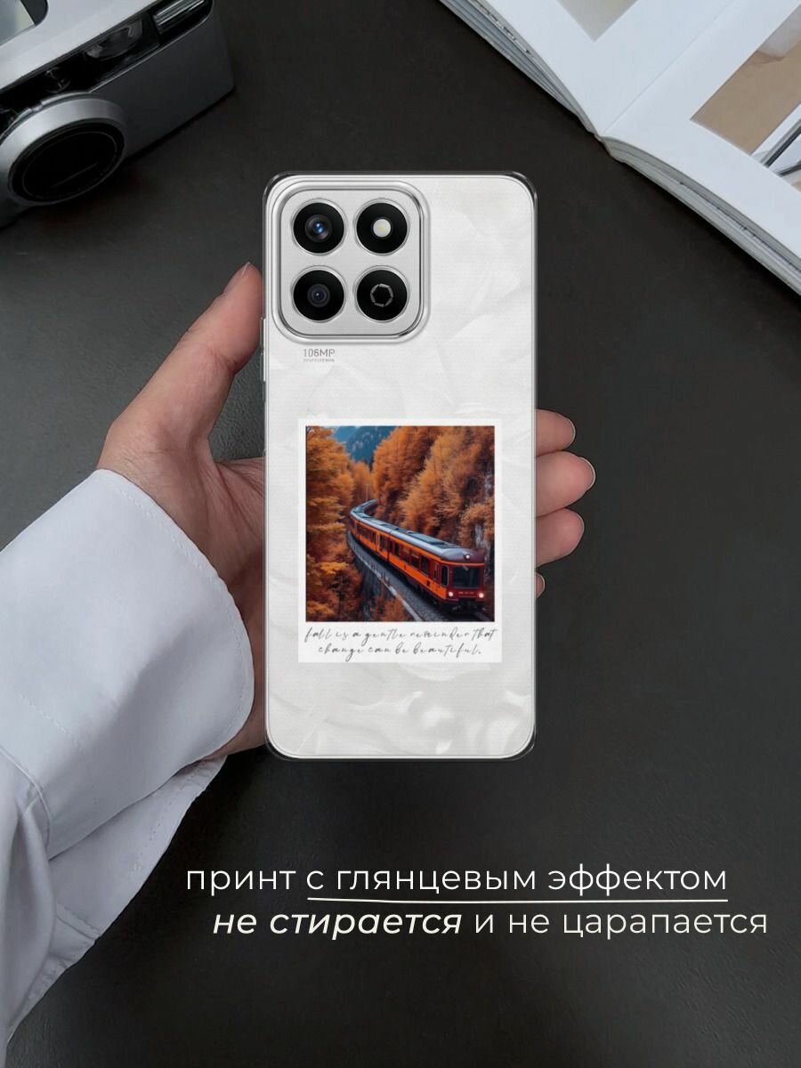 Силиконовый чехол на Honor X7c / Хонор X7c с принтом Дорога в осень — фото 1