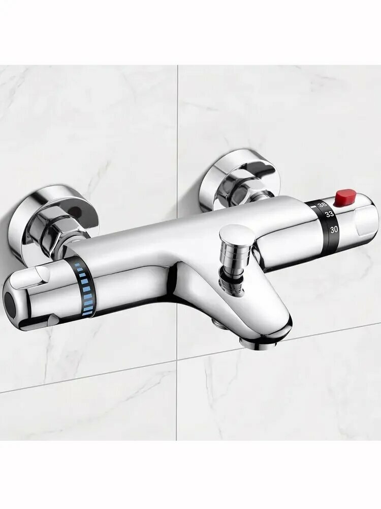 Смеситель для ванны, с термостатом хром