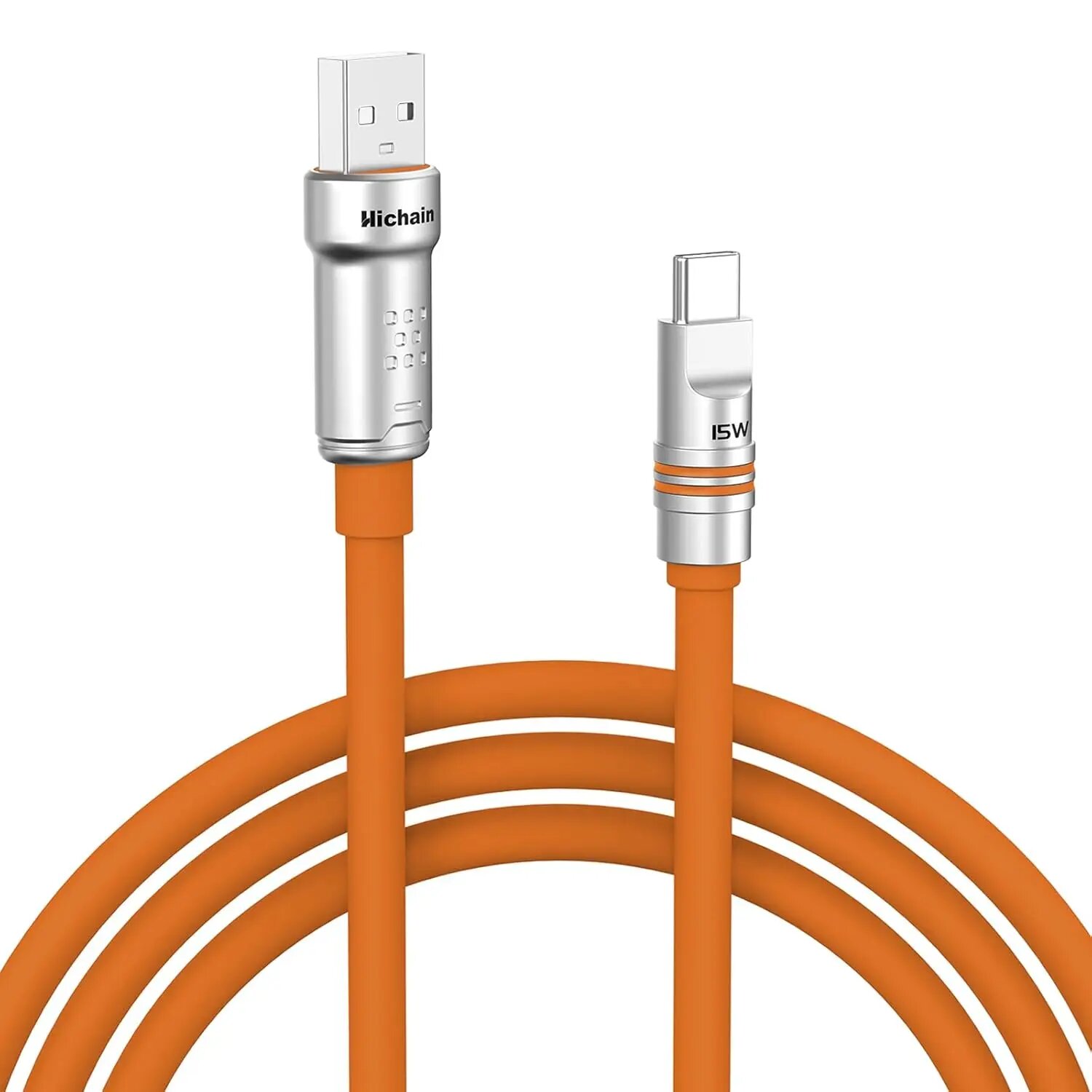 Кабель Hichain USB-A на USB-C, 1.2м, оранжевый, 15W
