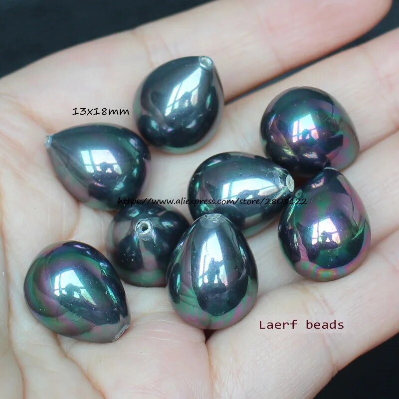 Изумрудные бусины Laerf Beads 13x18mm, 2шт
