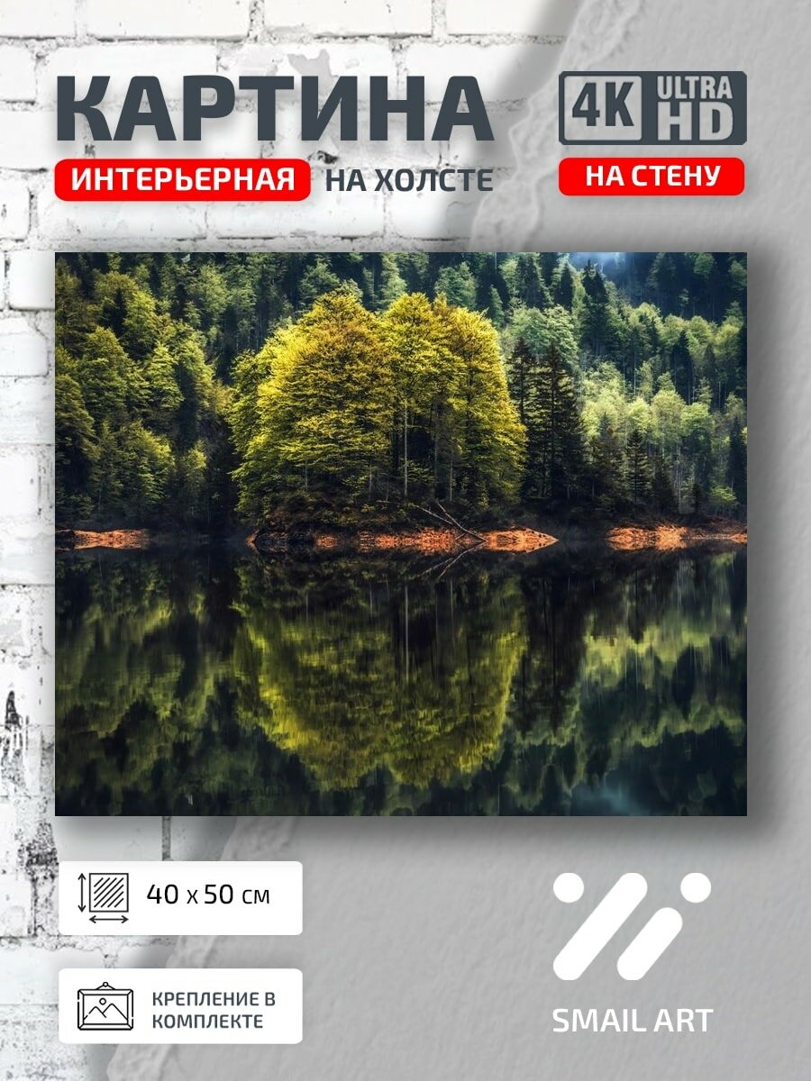 Картина на холсте интерьерная 40 на 50 на стену Природа озеро для спальни пейзаж