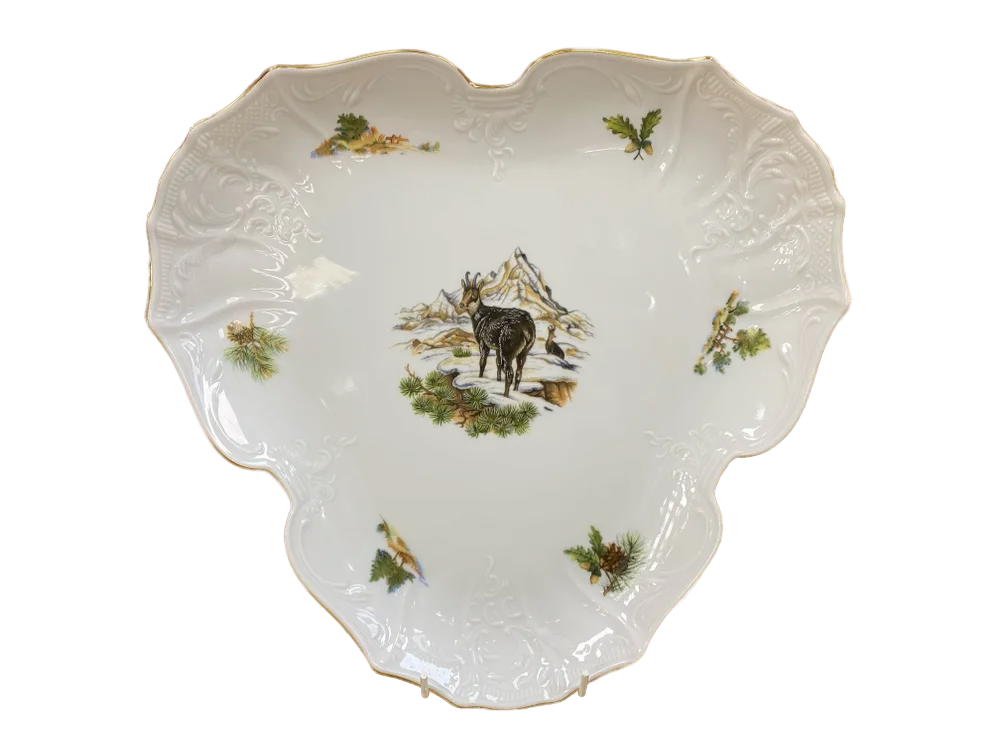 Поднос треугольный 35 см; "Bernadotte", декор "Охотничьи сюжеты", Thun/ БТФ1553
