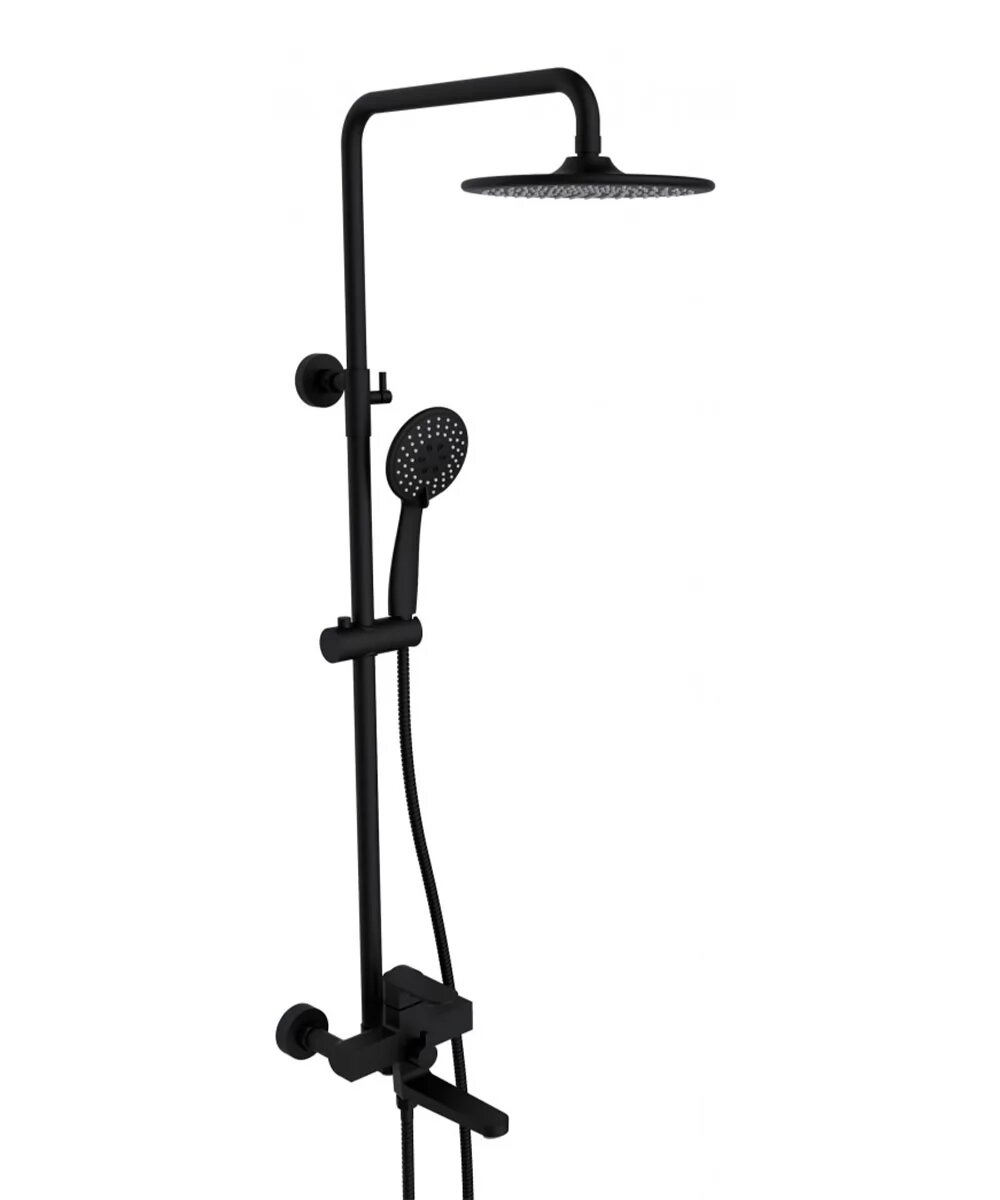 Душевая система из латуни с тропической лейкой Vieir V283562-C цвет черный