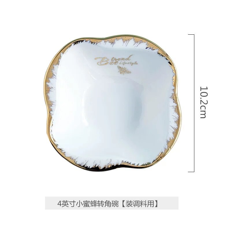 4-дюймовая керамическая угловая чаша с пчелами для соусов, маленькая посуда для приправ