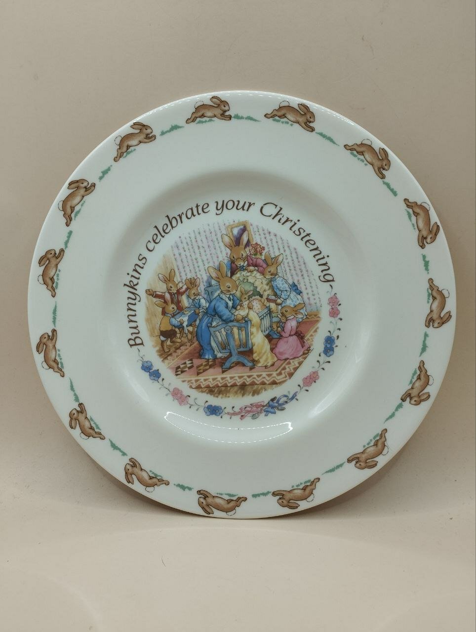 Винтажная фарфоровая детская тарелка Bunnykins Англия Royal Doulton