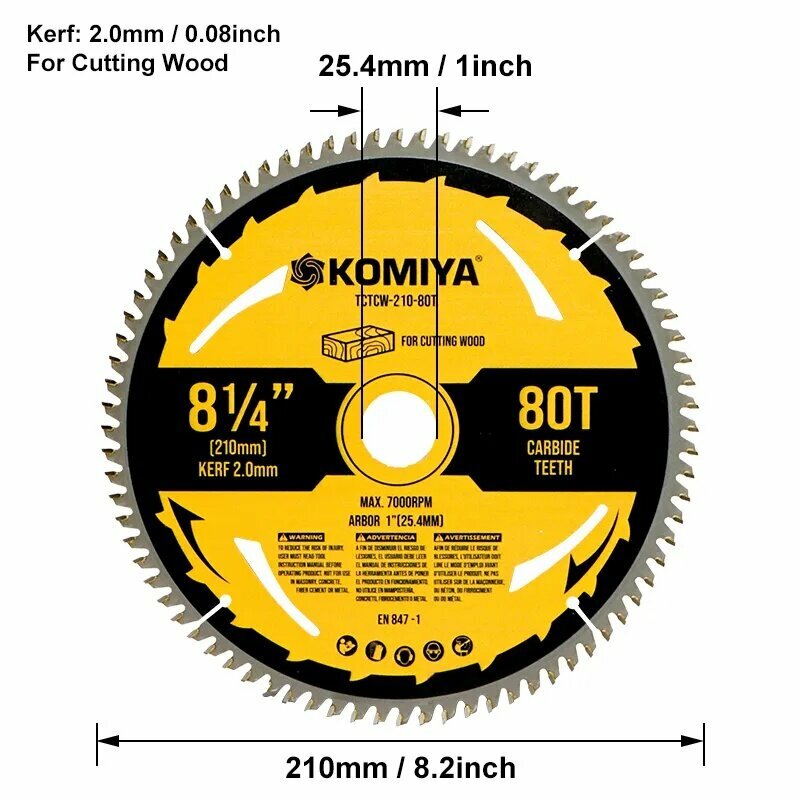 KOMIYA Диск пильный 210 x 2 x 25.4; 80 зуб.