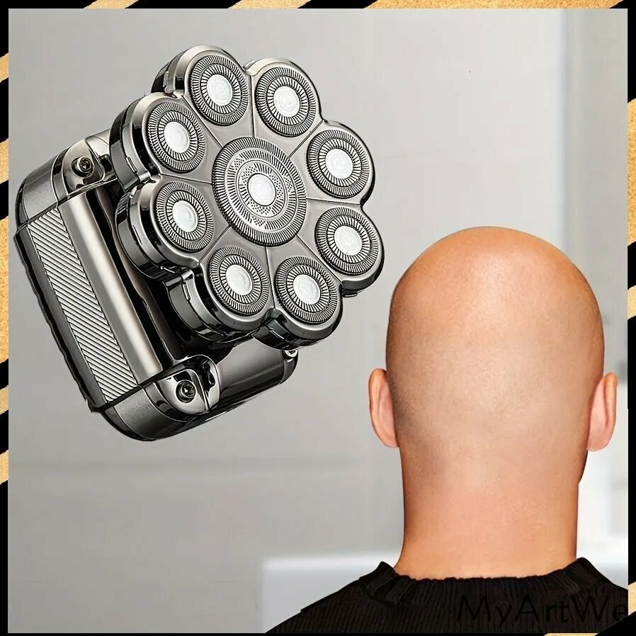 Электробритва мужская M990K MyArtWe для бритья налысоI, серебристый