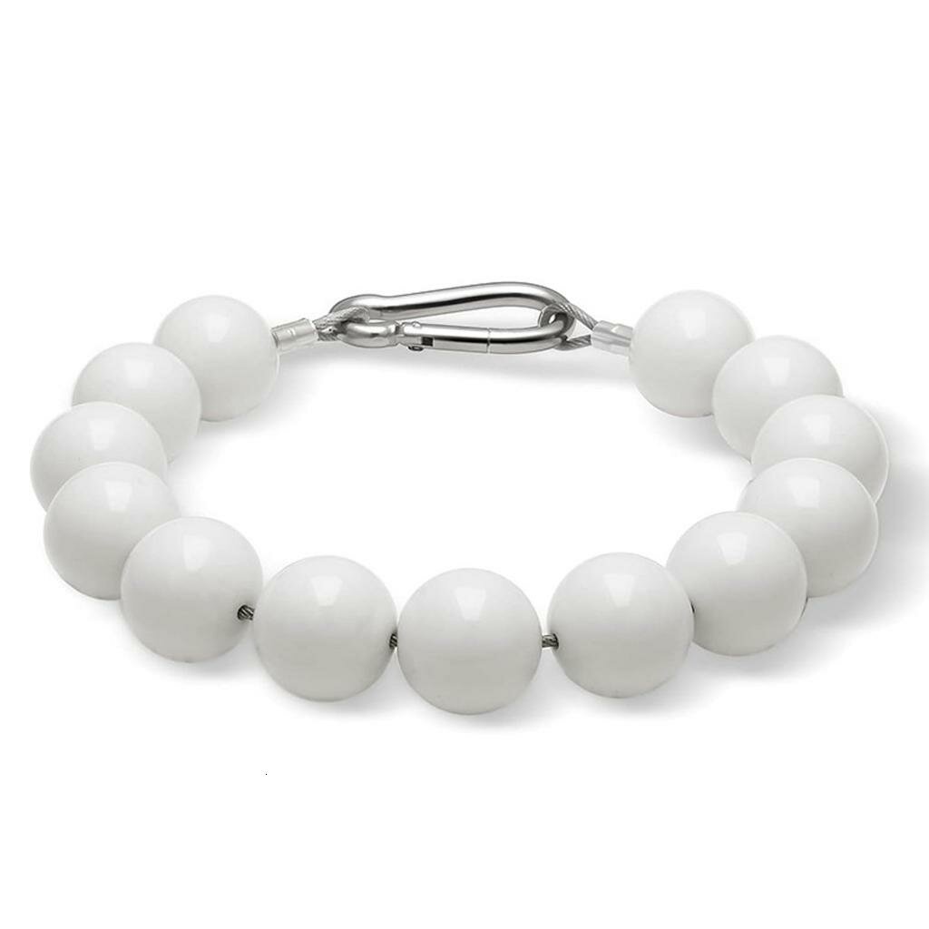 Цепочка из бисера для флагштока из мягкой веревки из нержавеющей стали-белая