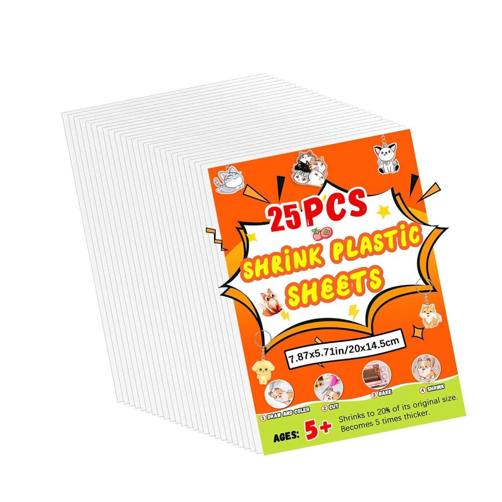 Набор термоусадочной бумаги для печати на 25 листах с текстурированной поверхностью для принтеров, где родители и дети занимаются рукоделием, художественные материалы