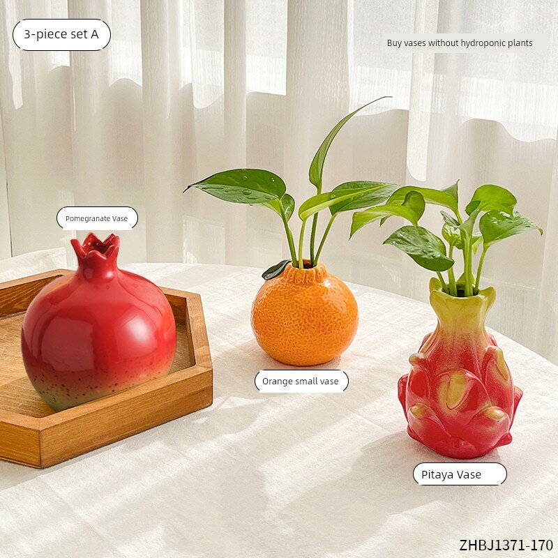 Керамическая ваза в форме драконьего фрукта для цветочных композиций в гостиной, гидропонных растений, декор для