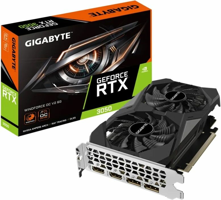 Видеокарта PCIE16 RTX3050 6GB GV-N3050WF2OCV2-6GD GIGABYTE