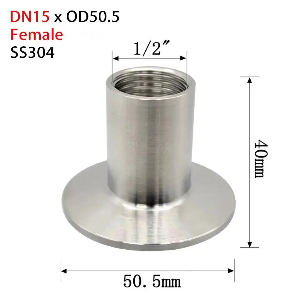 1 шт. BSPT с внутренней/наружной резьбой, тройной зажим SUS304, санитарный DN15-DN40, фитинг для труб, соединитель для домашнего пивоварения 1/4 дюйма, 3/8 дюйма, 1/2 дюйма, 3/4 дюйма, 1 дюйма
