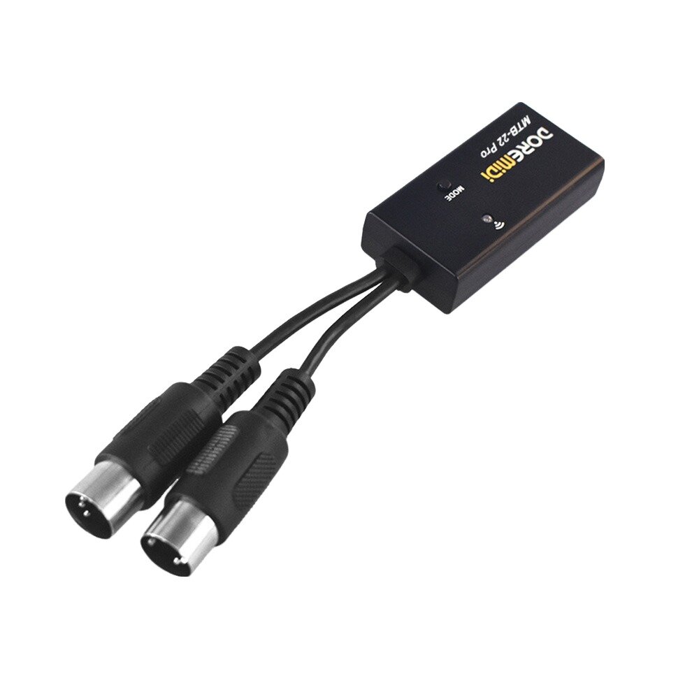 Адаптер MIDI 5-контактный MIDI в беспроводной адаптер BT 5.0 MIDI IN MIDI OUT Антиинтерференционный MIDI Устройство для цифровых фортепиано Электронных фортепиано MIDI клавиатур Размер 16см/6.3дюйм Вес 41г/1.4унц Подходит для Windows Mac iOS Android 1шт