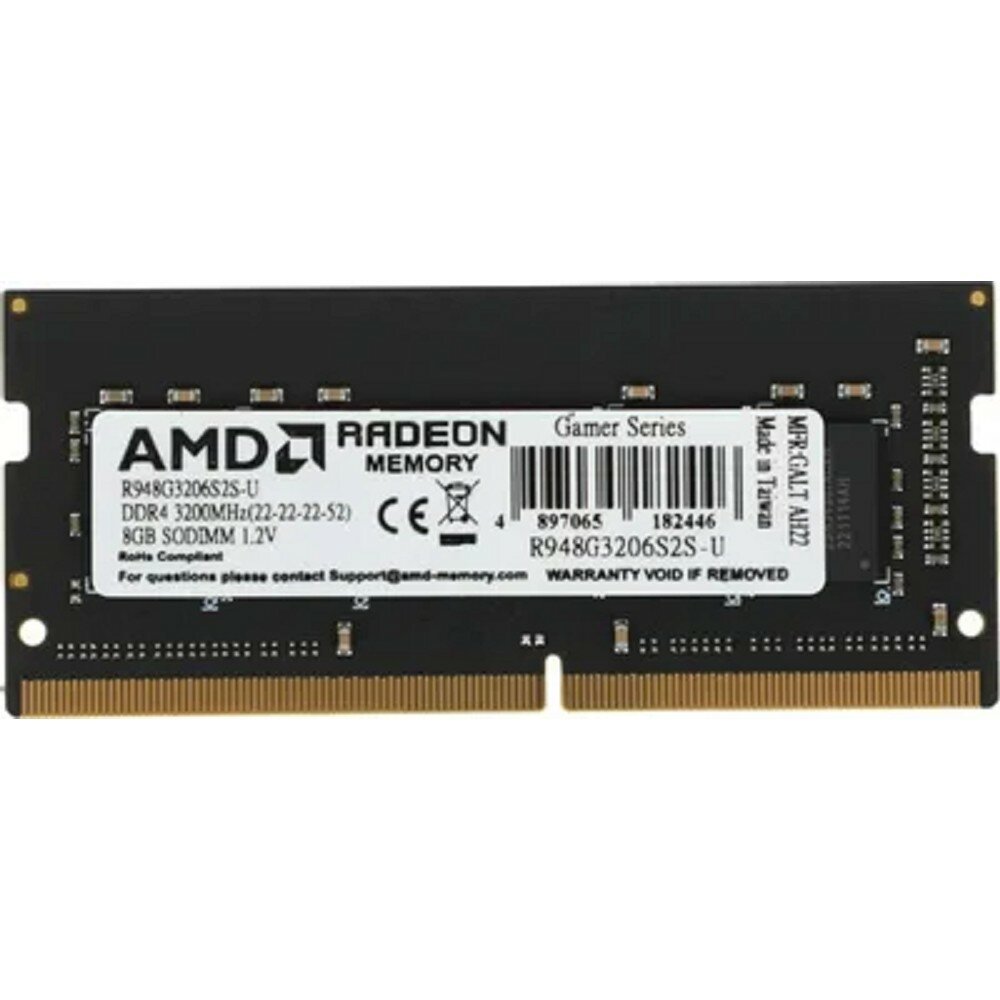 Оперативная память AMD SO-DIMM 1x8Гб, 25600МБ/с 3200