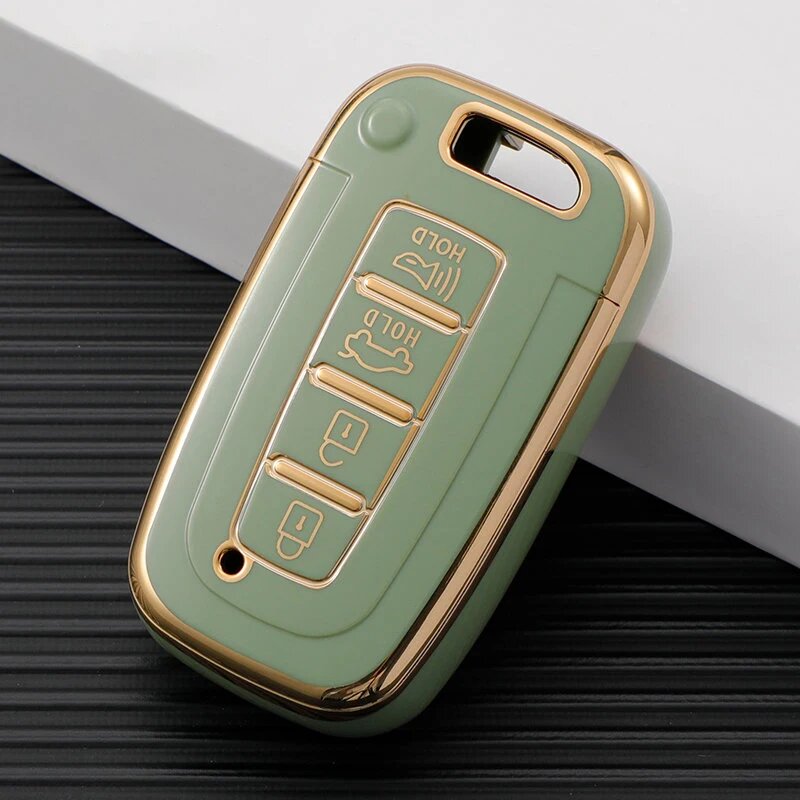 Умный ключ с 3, 4 кнопками, чехол-брелок для Hyundai IX35 Elantra Sonata 8 9 для Kia 4 Buttons Green