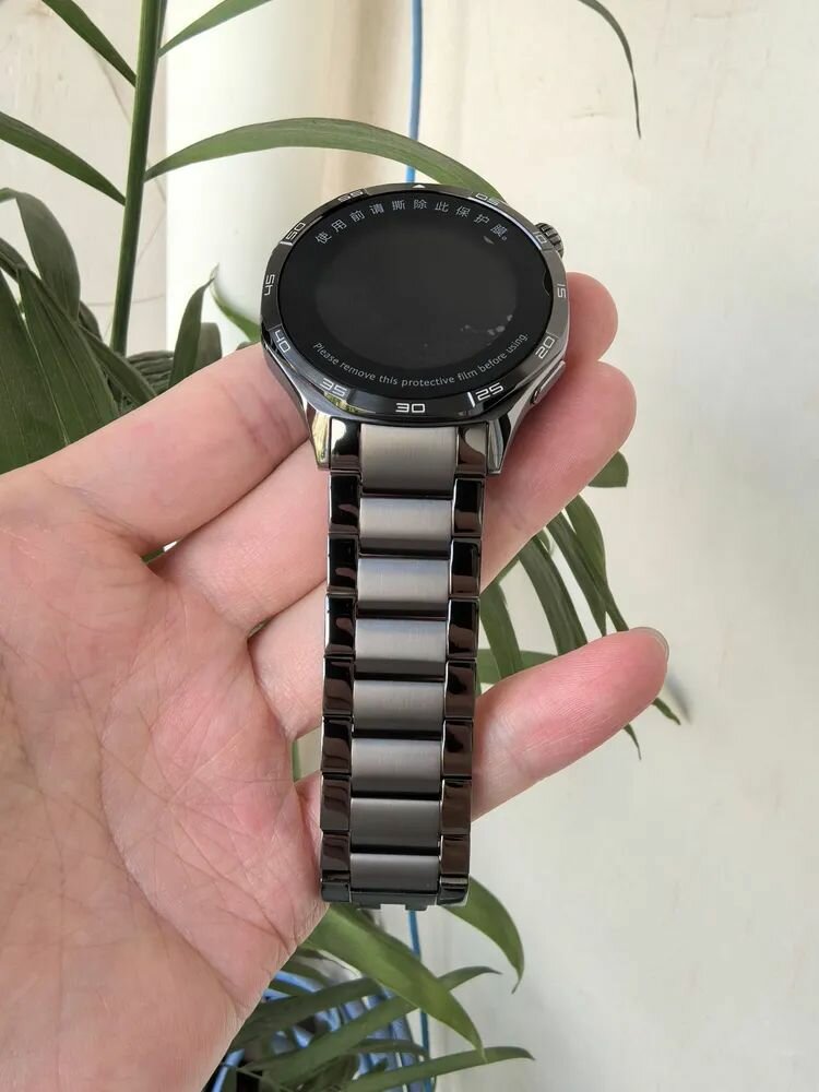 GORPIN для HUAWEI GT6 46mm бесшовный изогнутый титановый металлический ремешок, Регулируемый быстросъемный ремешок из чистого титана изогнутый браслет быстросъемный браслет регулируемый браслет