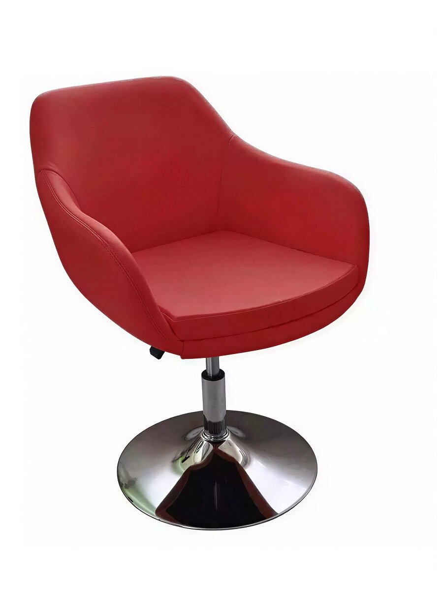 Кресло для дома и офиса без колес Factor Квант S, обивка экокожа, цвет красный