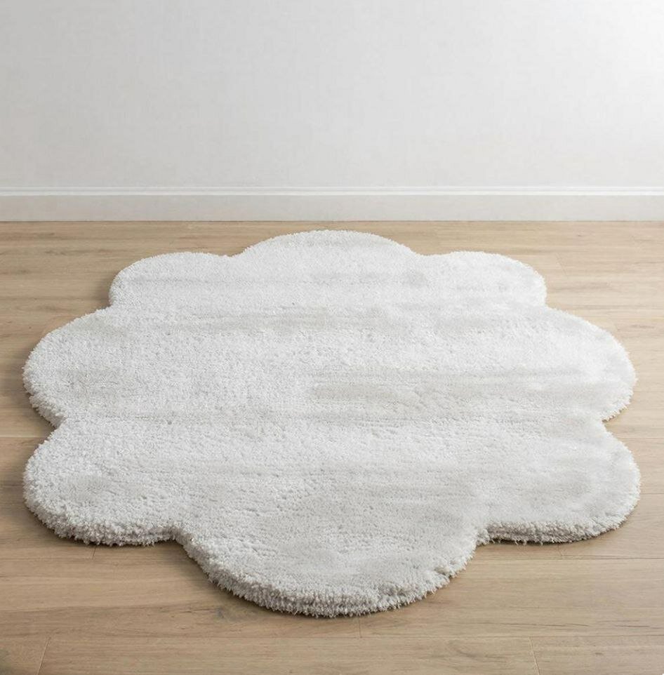 Ковер натуральный шерстяной ручной работы однотонный круглый тонкая нитка очень нежный и теплый размер 100 на 100