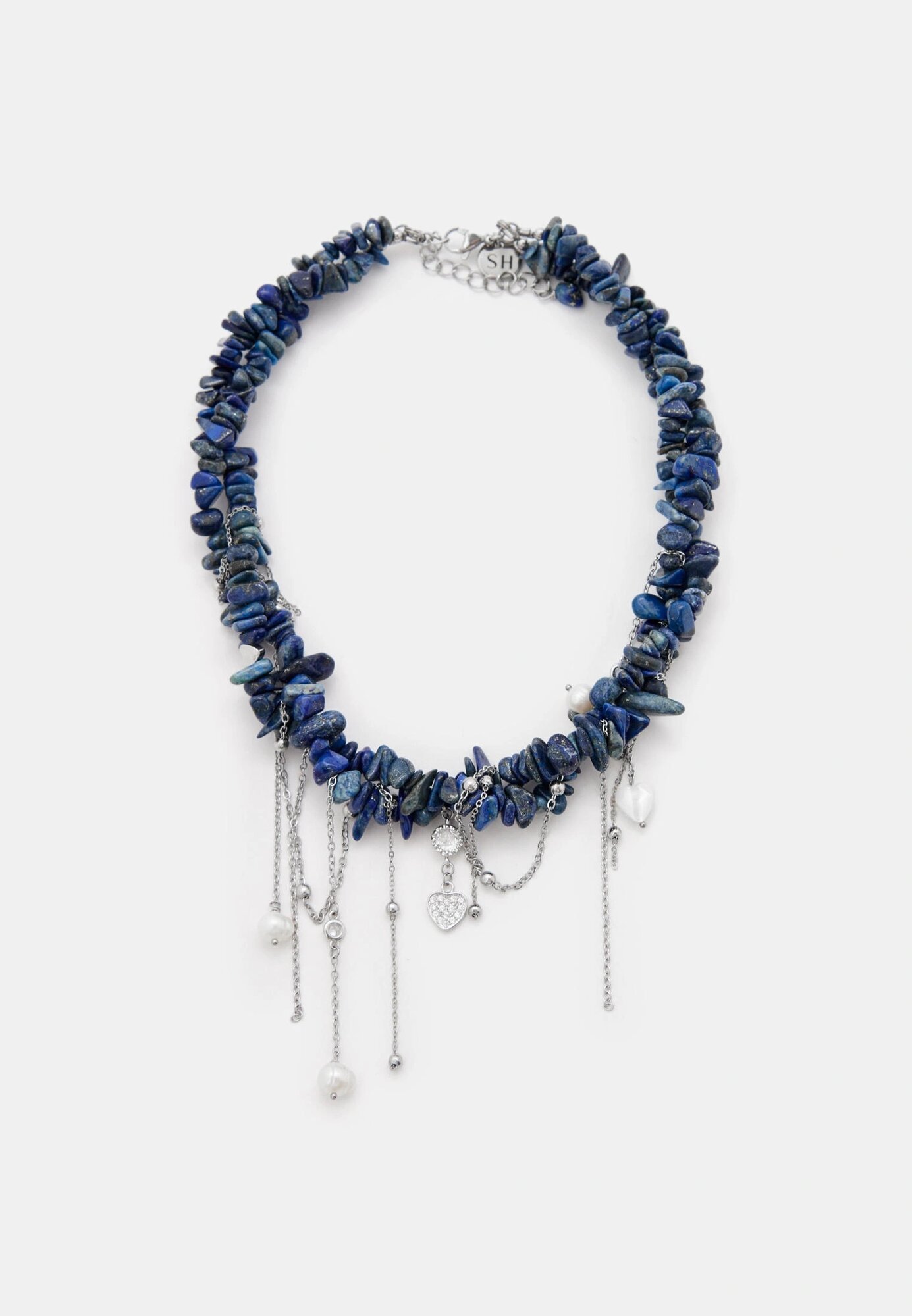 Колье SHALLOWS, перламутр, кианит, фианит, жемчуг пресноводный, циркон
