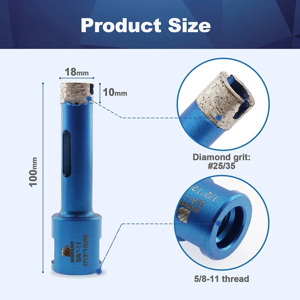 BRSCHNITT Алмазное колонковое буровое долото 6-18 мм 18mm