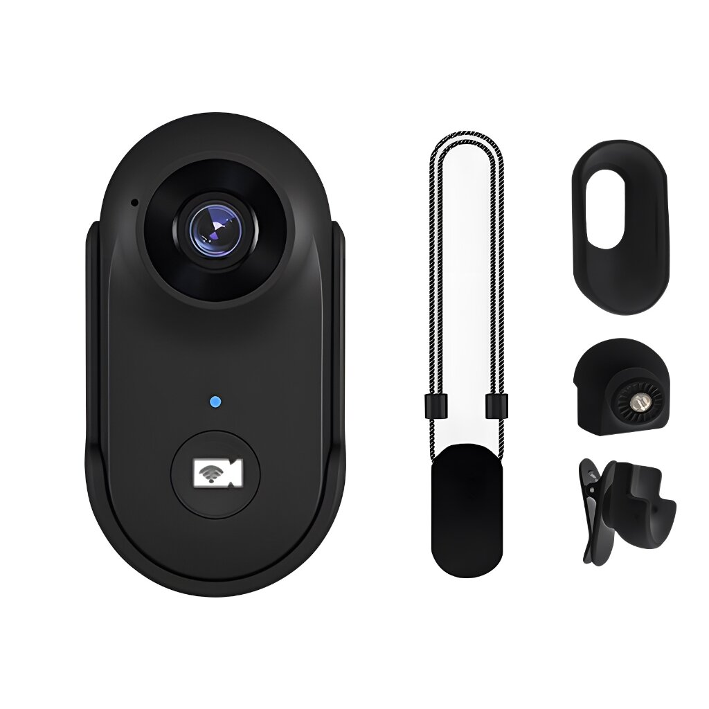 Водонепроницаемая магнитная портативная спортивная камера с карманом на шее для верховой езды-черный-без 128 ГБ