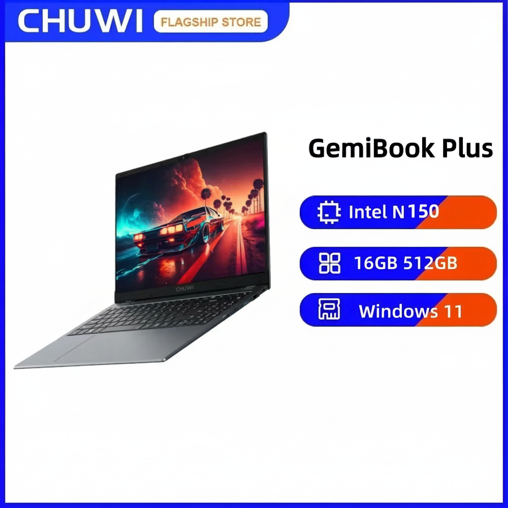 Ноутбук Chuwi GemiBook Plus, 15.6", 16/512ГБ, N100, Intel UHD, Windows