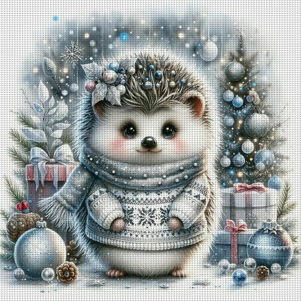 Набор для вышивания крестом 11CT, хлопковая канва 40x40 см с рисунком Ёжик