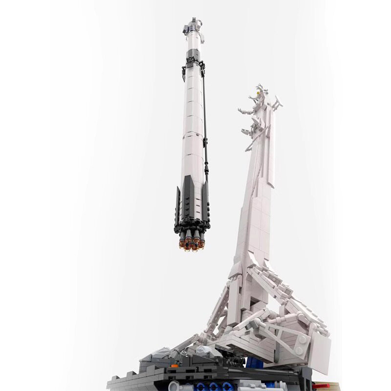 MOC игрушка-строительный блок ракеты-носителя Falcon 9 с мелкими частицами и космической моделью пусковой башни