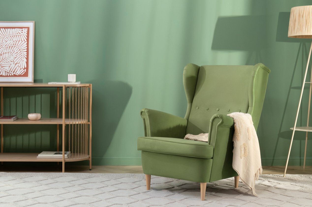 Кресло в гостиную мягкое Divan.ru Дженкс Velvet Olive, зеленый, велюр, с подлокотниками