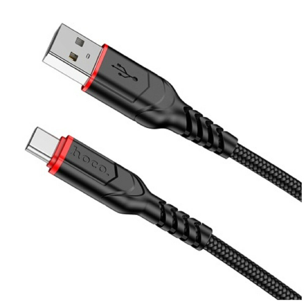 HOCO кабели X59 USB кабель Type-C 2m 3A Нейлон Black