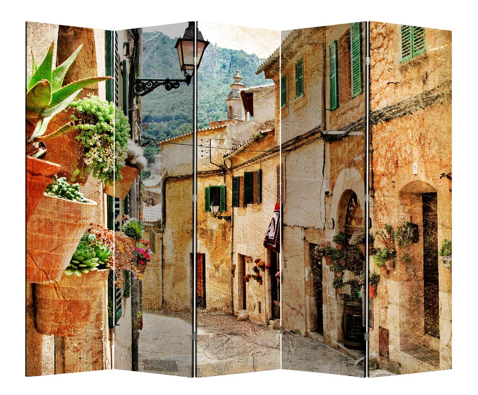 ПВХ ширма перегородка для зонирования Летний день - 5, размер 177х235/47 см