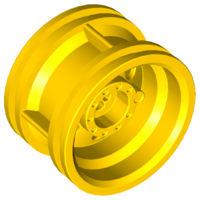 Wheel 30.4mm D. x 20mm with No Pin Holes and Reinforced Rim, 56145 Yellow U