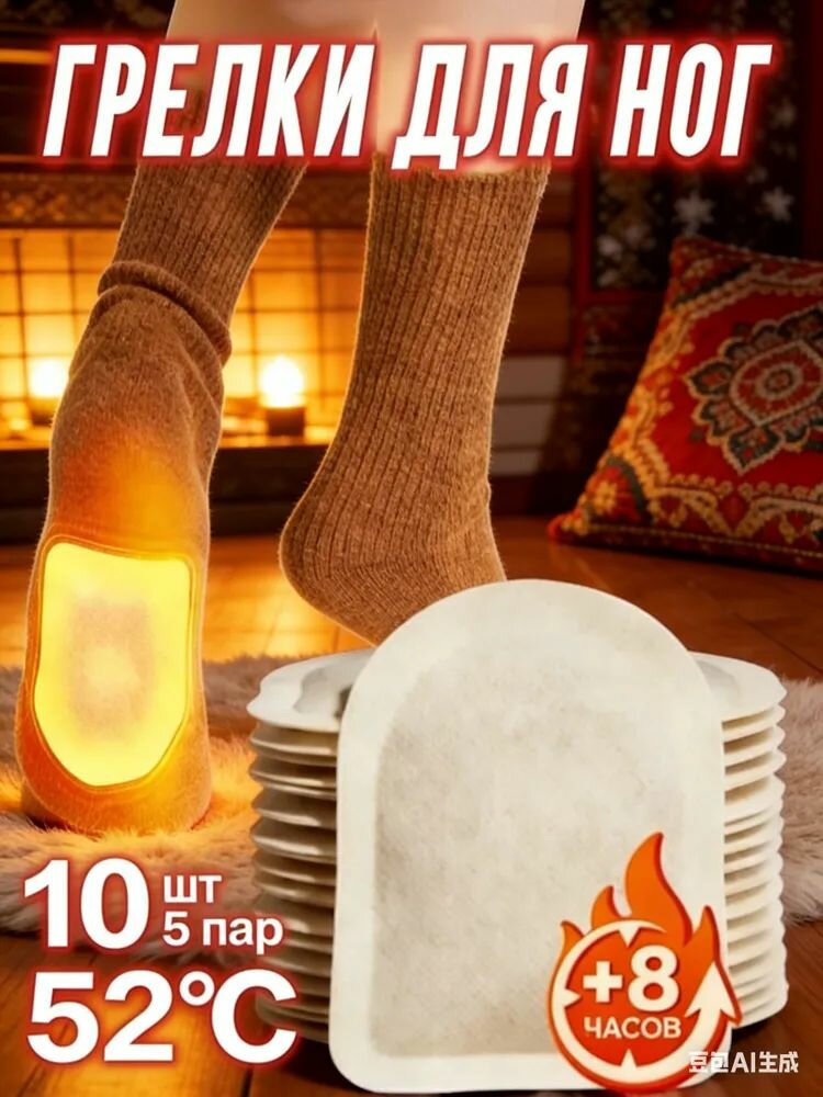 Самонагревающиеся грелки для ног одноразовые, набор 5 пар