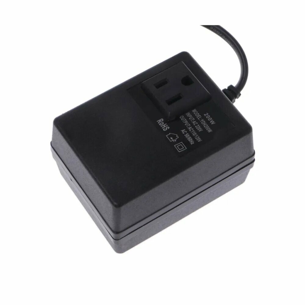 (O032J)200 Вт переменного тока от 220 В до 110 В, Уменьшить трансформатор, преобразовать адаптер питания для путешествий, штепсельную вилку европейского стандарта